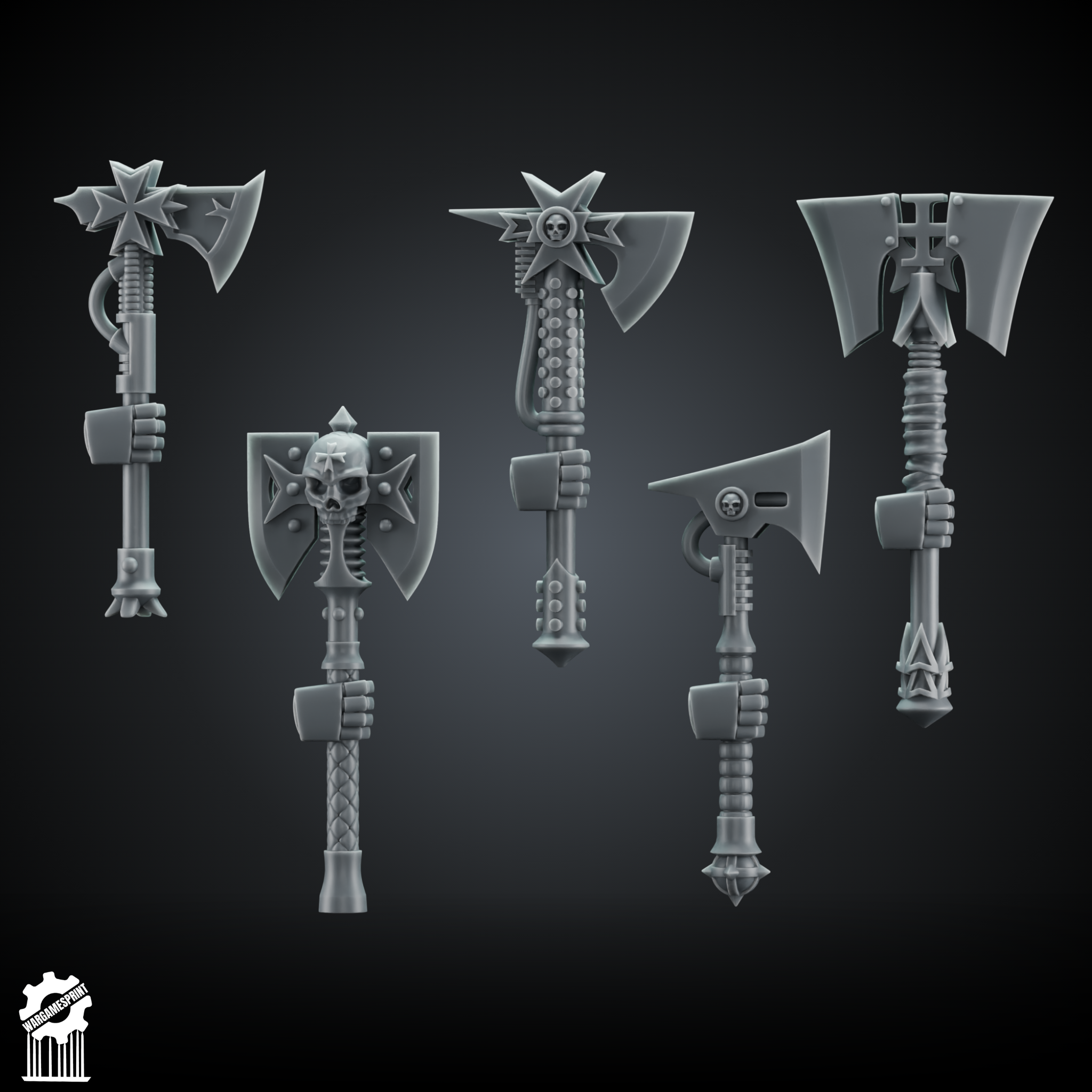 Crusader Axe Kit Set 2 – Heroic 32mm Scale [Supported] – Sharkass